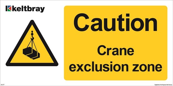 First Response Site Services. Caution - Crane Exclusion Zone 600mm X 300mm