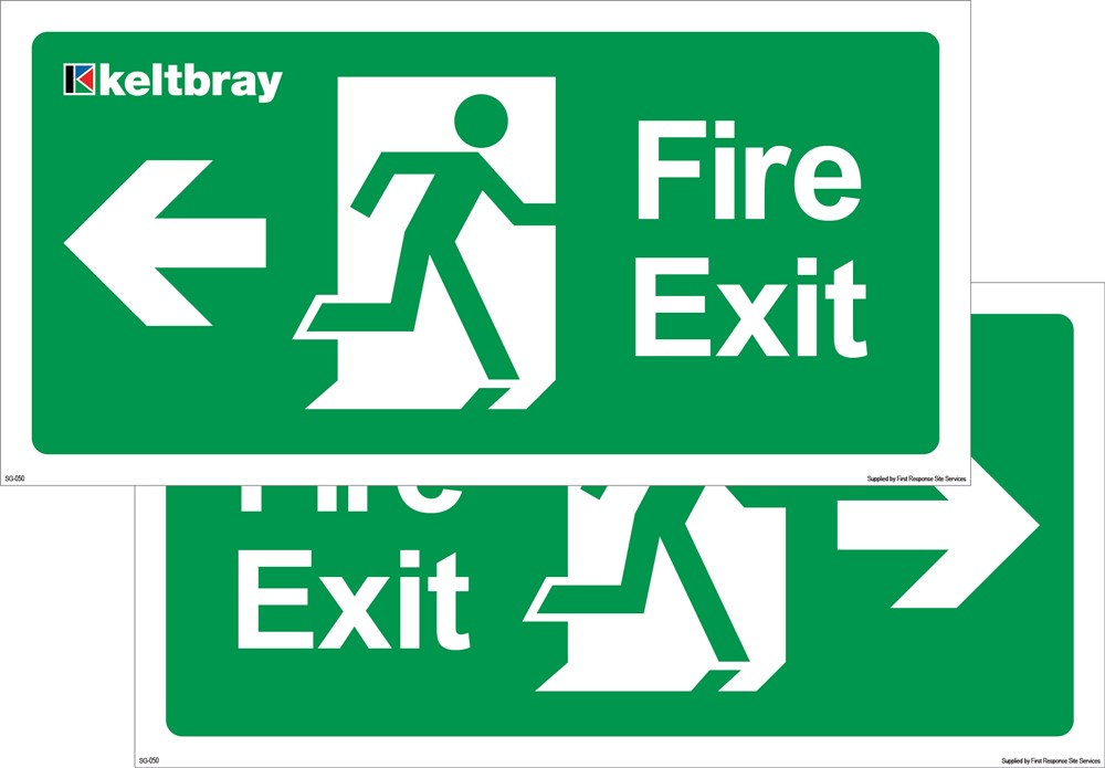 First Response Site Services. Fire Exit (Left+Right Arrow) Double Sided ...